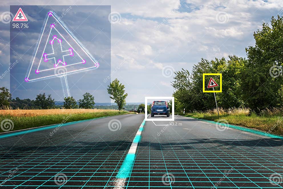 Autonomous Self-driving Car is Recognizing Road Signs. Computer Vision ...