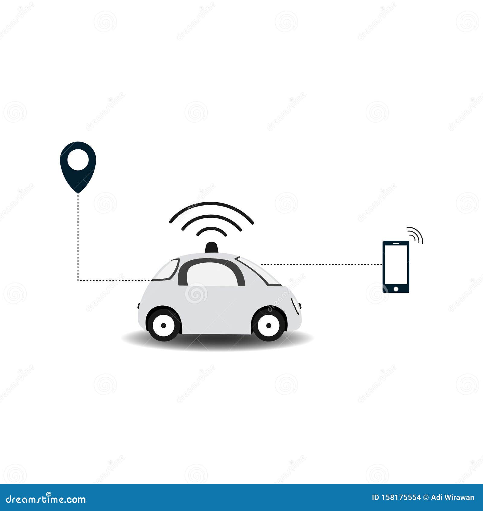 Autonomous Self Driving Car Vector Image Design Illustration Stock ...