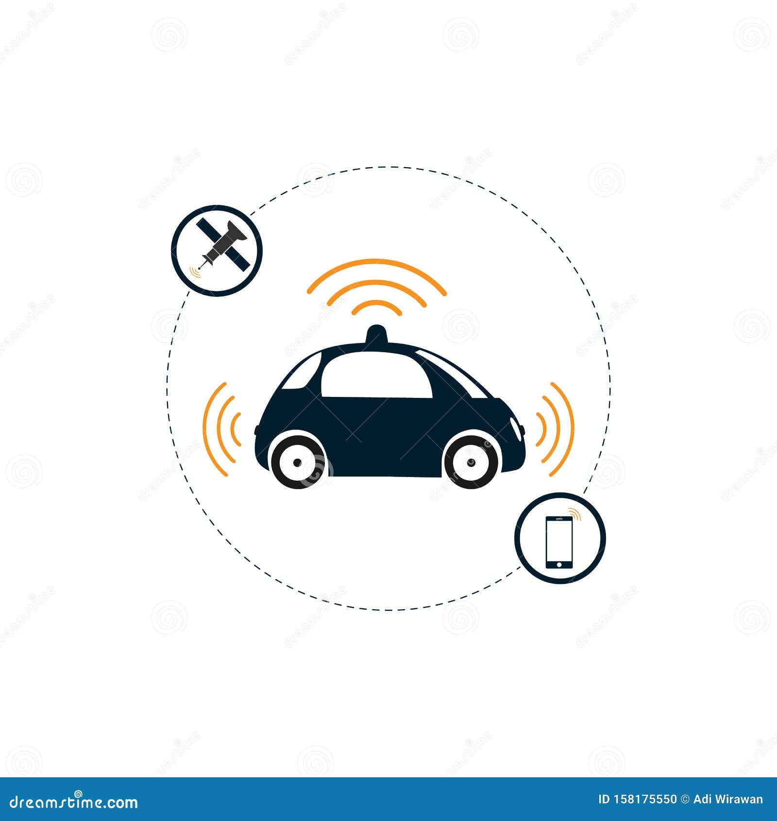 Autonomous Self Driving Car Vector Image Design Illustration Stock ...