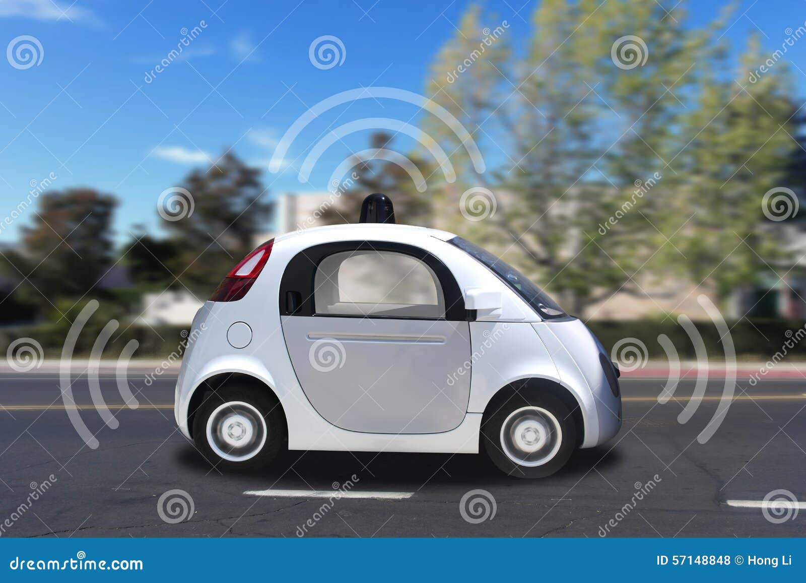 Autonomous Self-driving Driverless Vehicle with Radar Driving on the ...