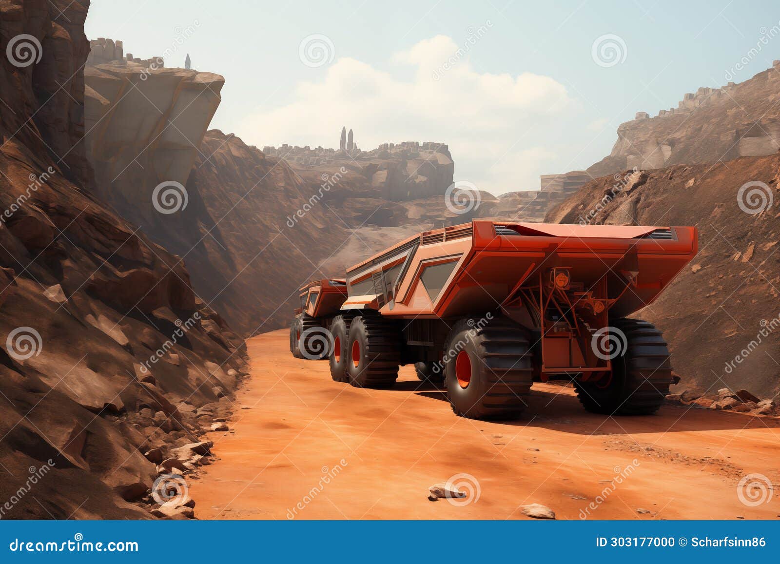 Autonomous Self-driving Mining Truck on a Mining Site Stock ...