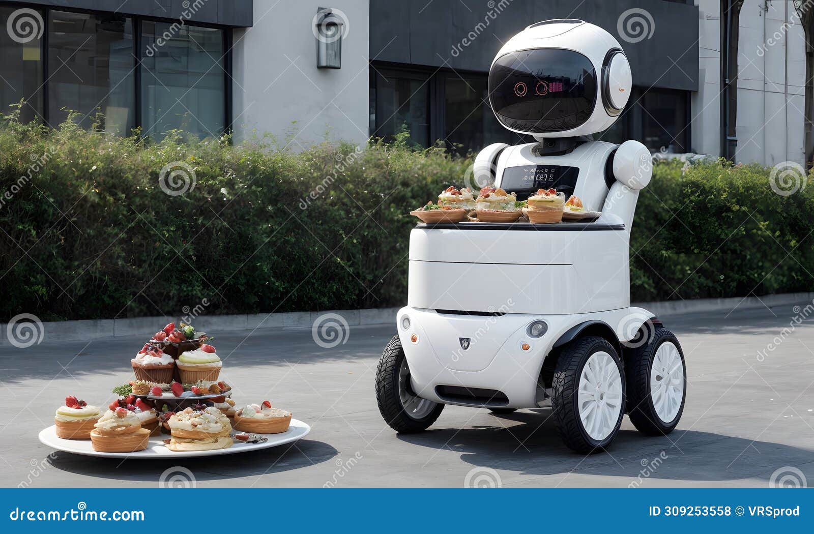 Autonomous Service Robot Serving Desserts Stock Photo - Image of ...