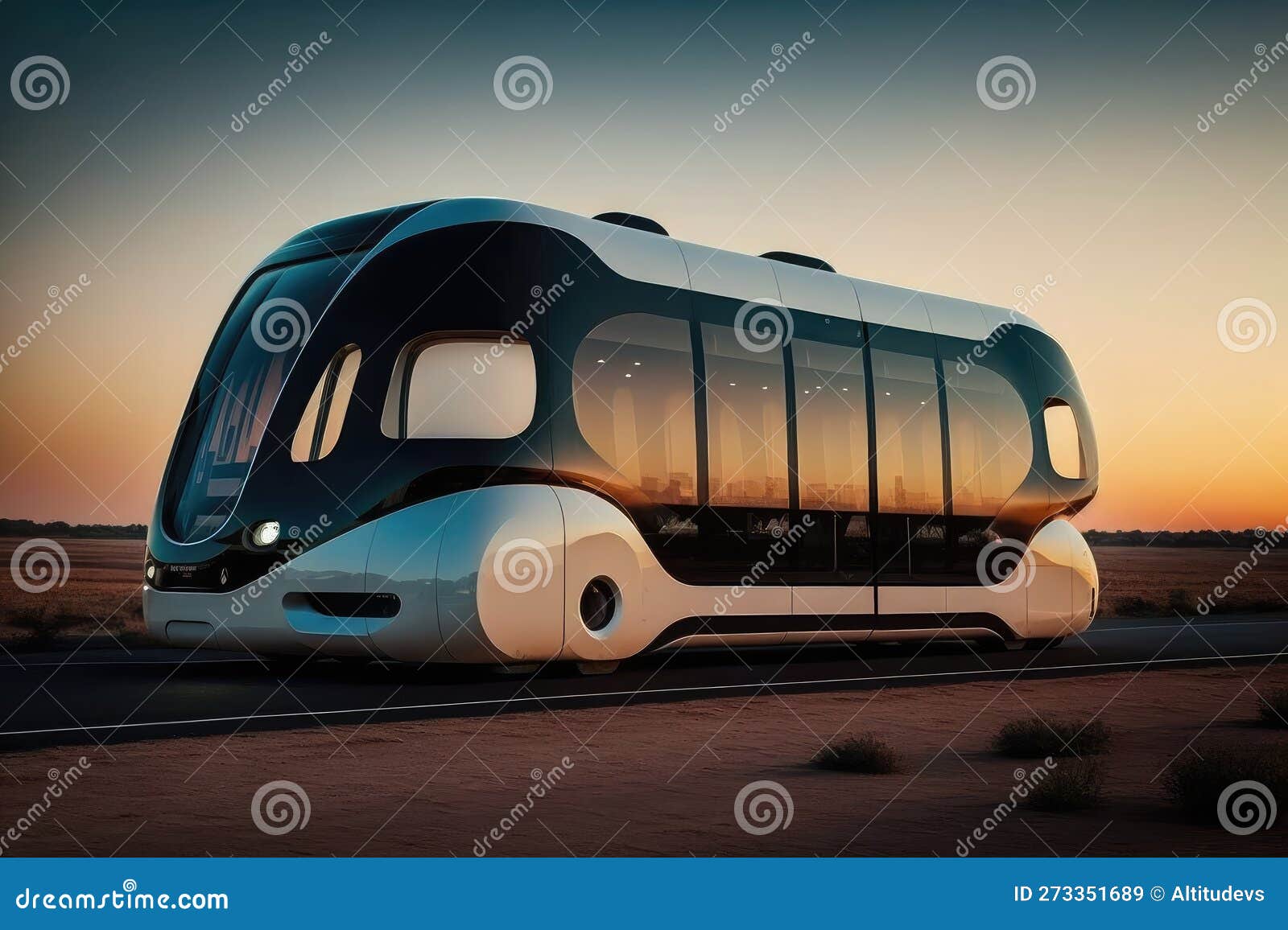 Autonomous Shuttle Bus, Ferrying Passengers To And From Their ...
