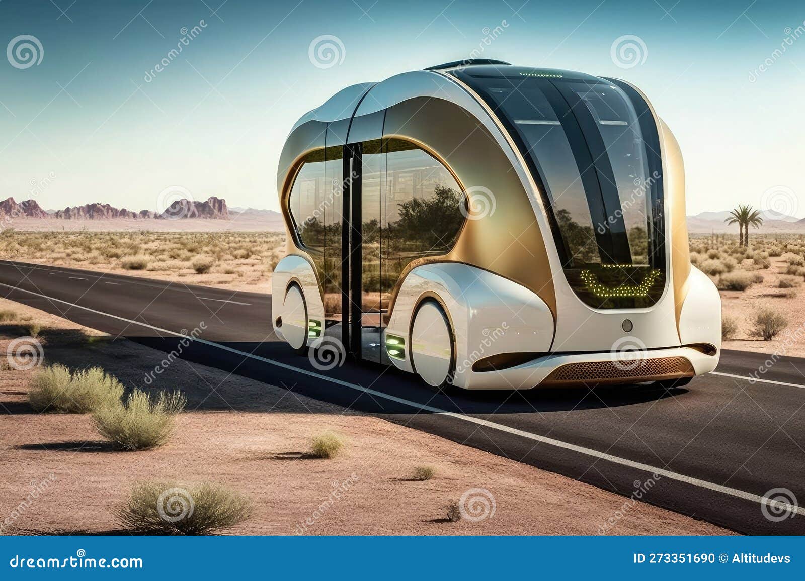 Autonomous Shuttle Bus, Ferrying Passengers To and from Their ...