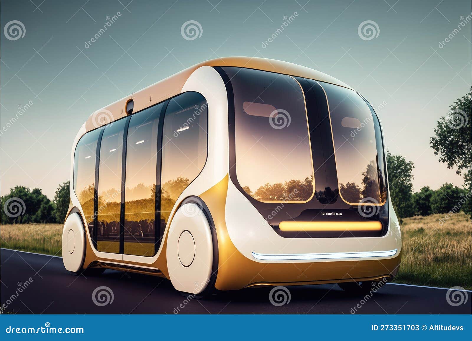 Autonomous Shuttle Bus, Ferrying Passengers To and from Their ...