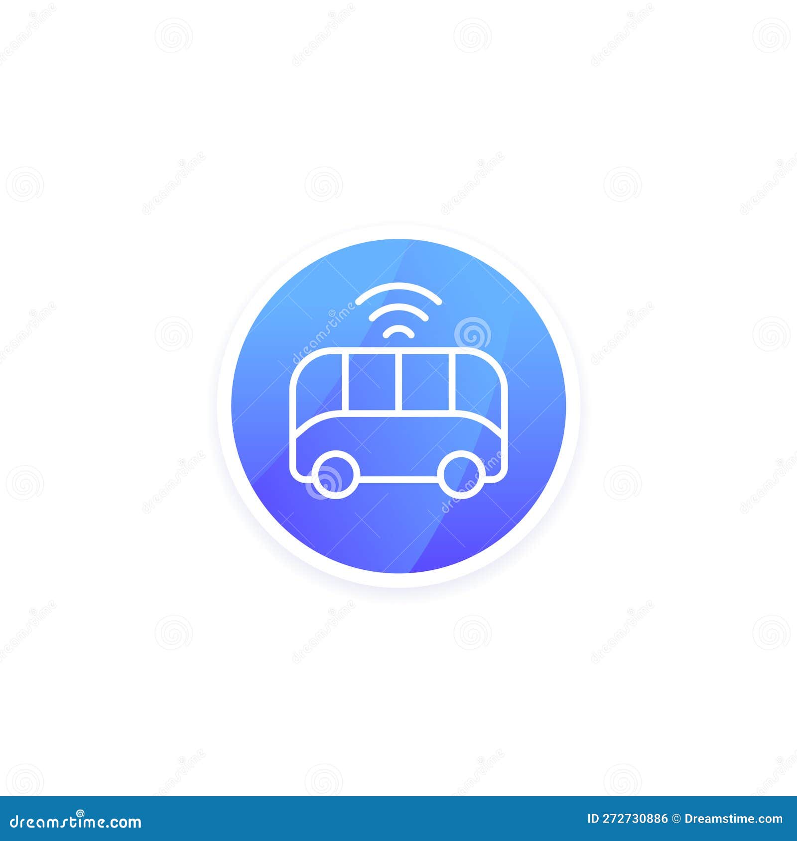 Autonomous Shuttle Bus Icon, Modern City Transport Stock Illustration ...