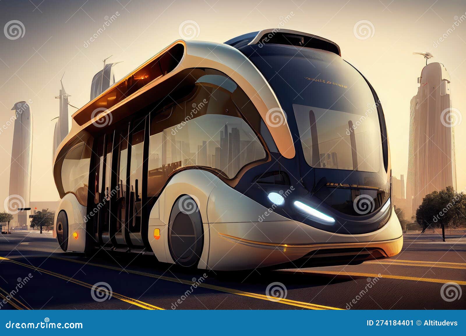 Autonomous Shuttle Transporting Passengers from One Part of the City To ...