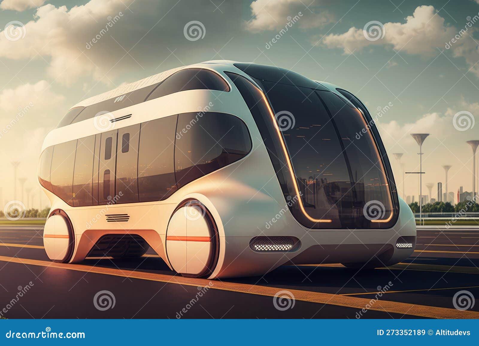 Autonomous Shuttle, Transporting People To and from Airport Terminal ...