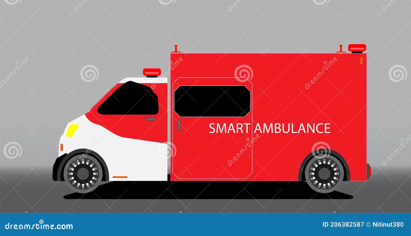 Autonomous Smart Ambulance Van Stock Vector - Illustration of drive ...