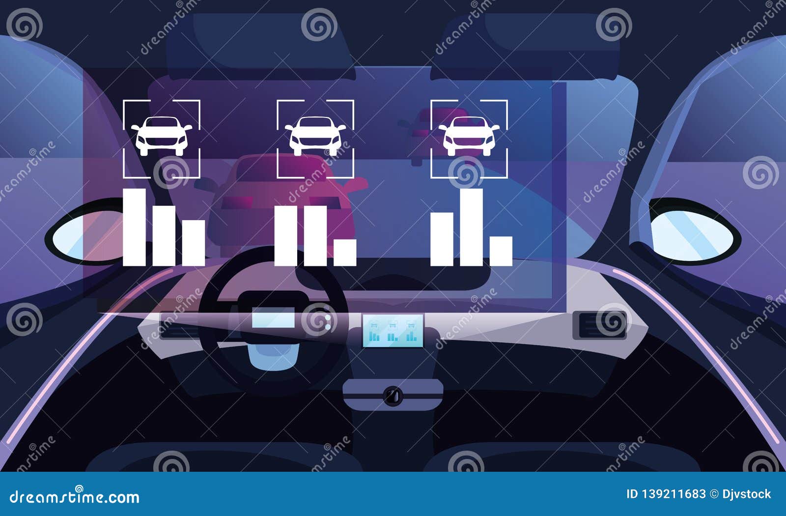 Autonomous smart car stock vector. Illustration of autopilot - 139211683