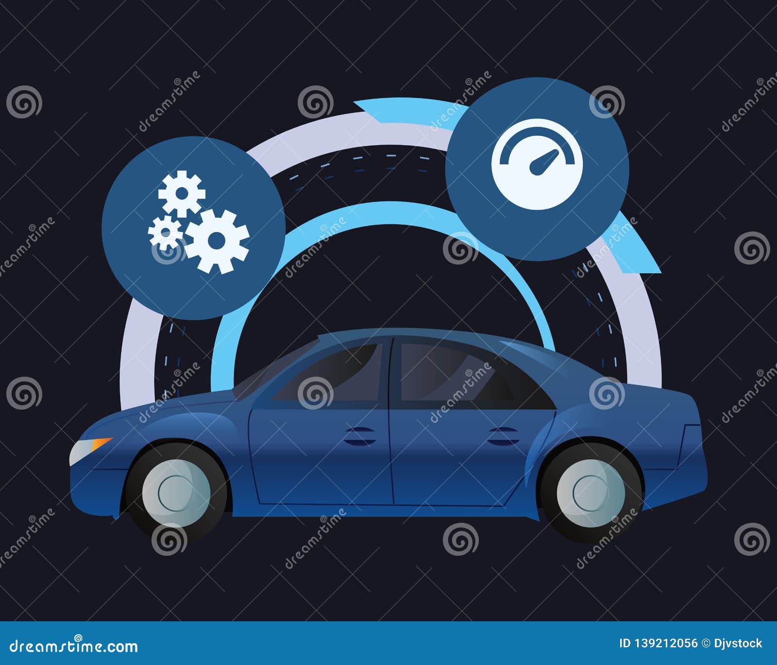 Autonomous Smart Driverless Car Self Driving. Car Interior Dashboard ...