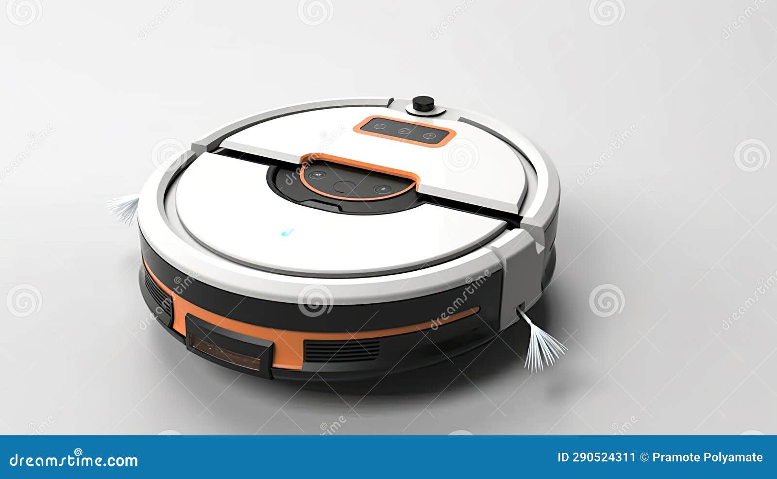 Autonomous Smart Robot Vacuum Cleaner Isolated on White Background ...