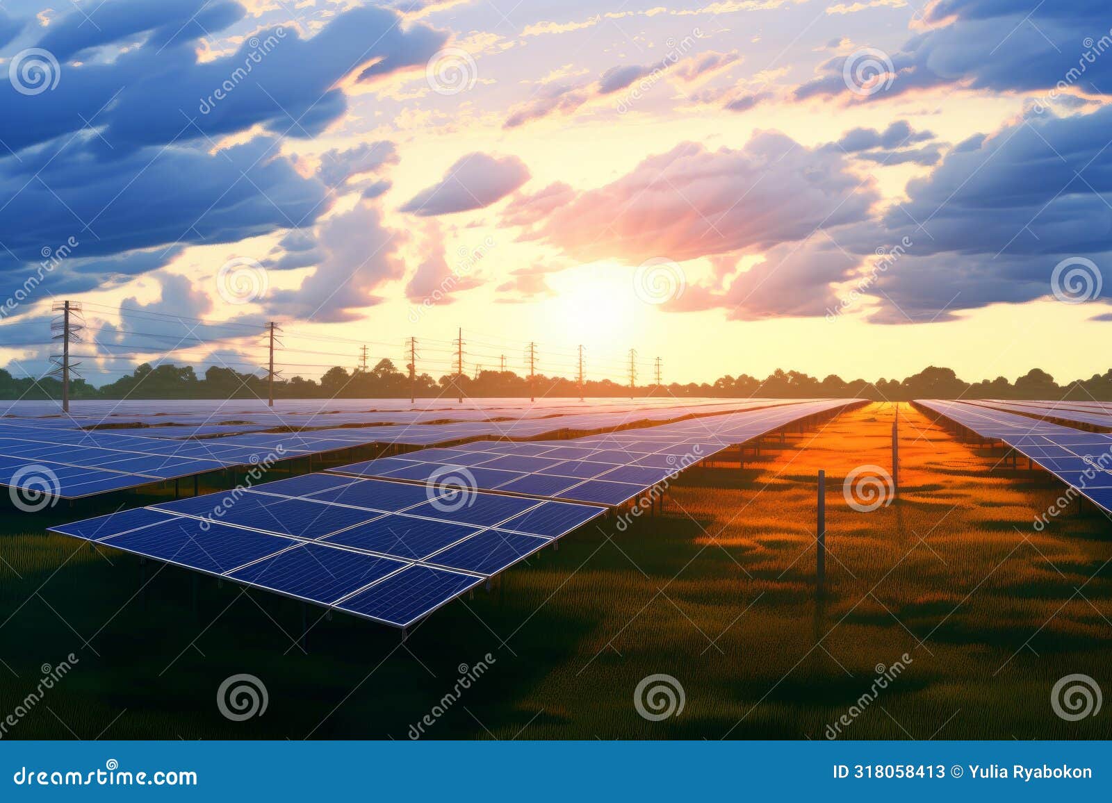 Autonomous Solar Panels. Generate Ai Stock Image - Image of blue ...