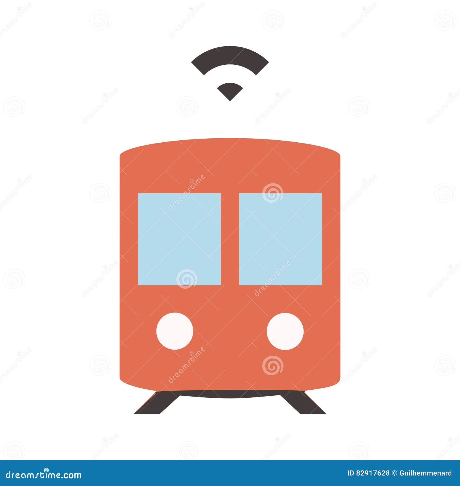 Autonomous Subway - Metro - Flat Colored Icon - Red Stock Vector ...