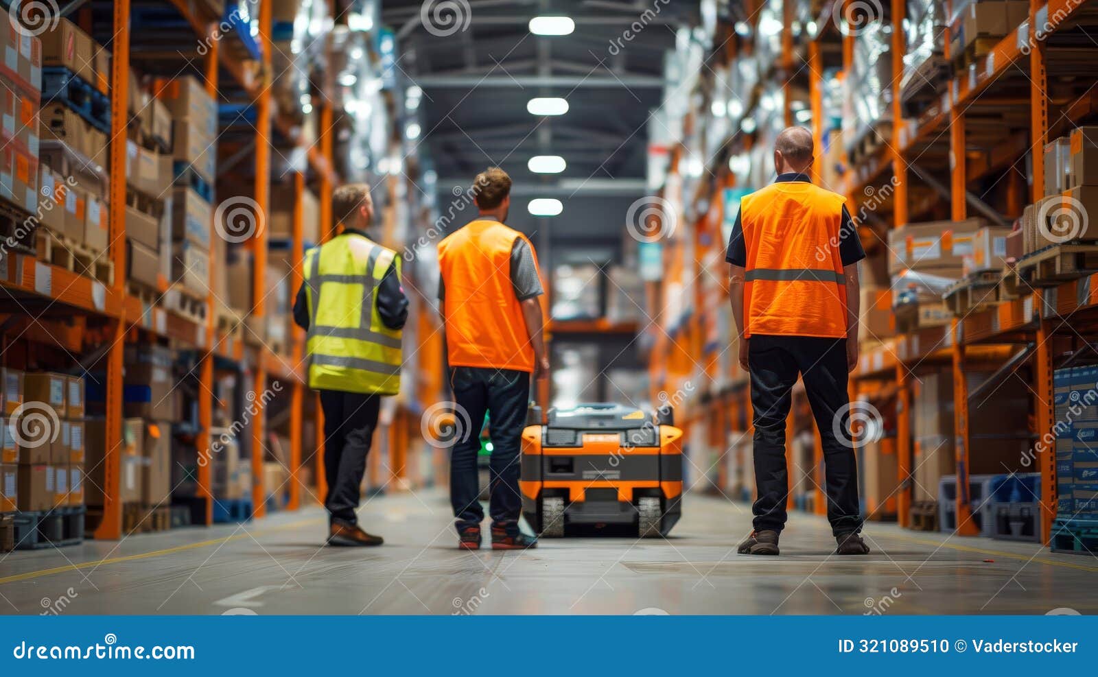 Autonomous Systems Navigating Warehouses Under Worker Supervision Stock ...
