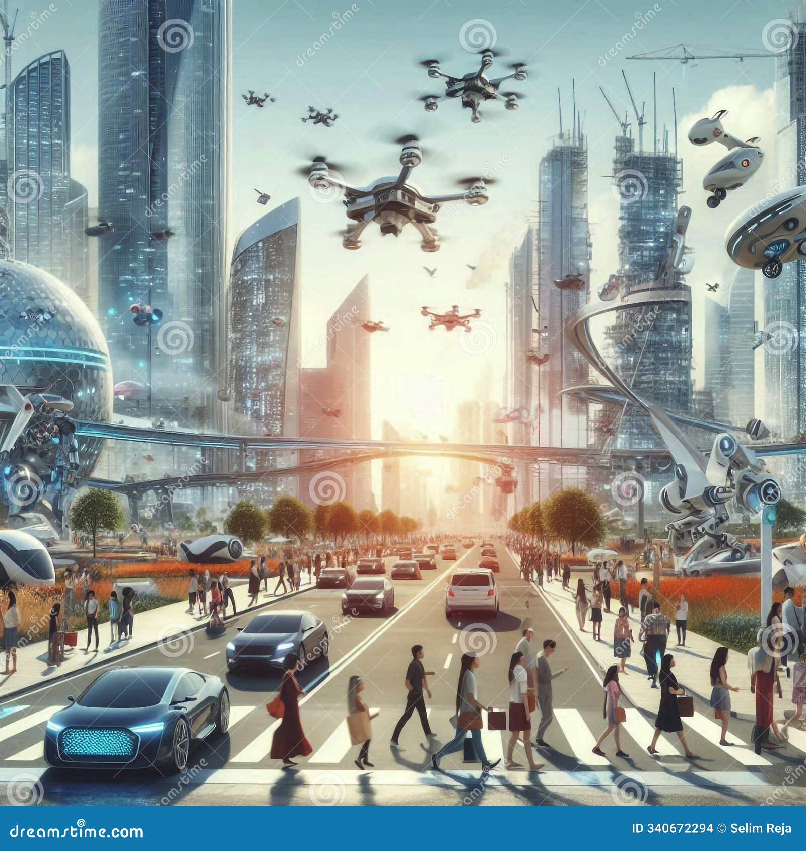 The Age of Autonomous Intelligence Stock Illustration - Illustration of ...