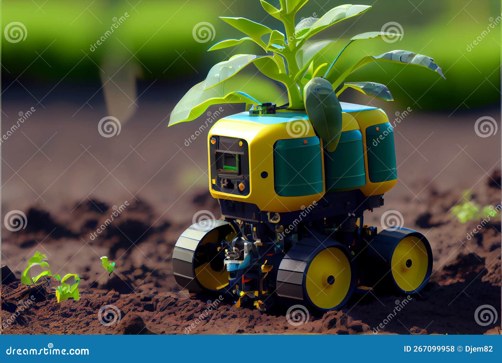 Autonomous Tractor Working in Field Created with Generative Ai Stock ...