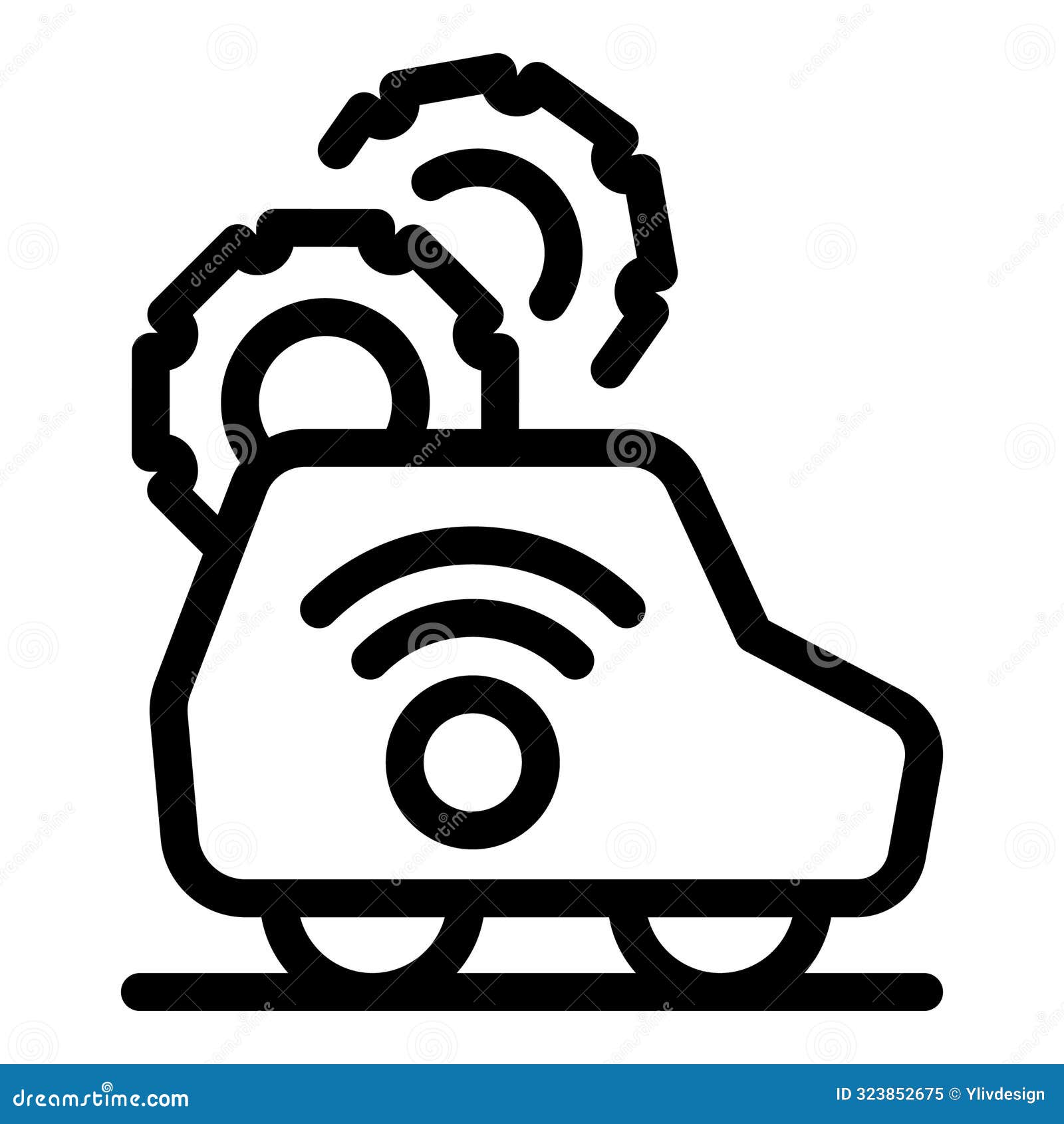 Self Driving Autonomous Car Sharing Wifi Connection with Gears Stock ...