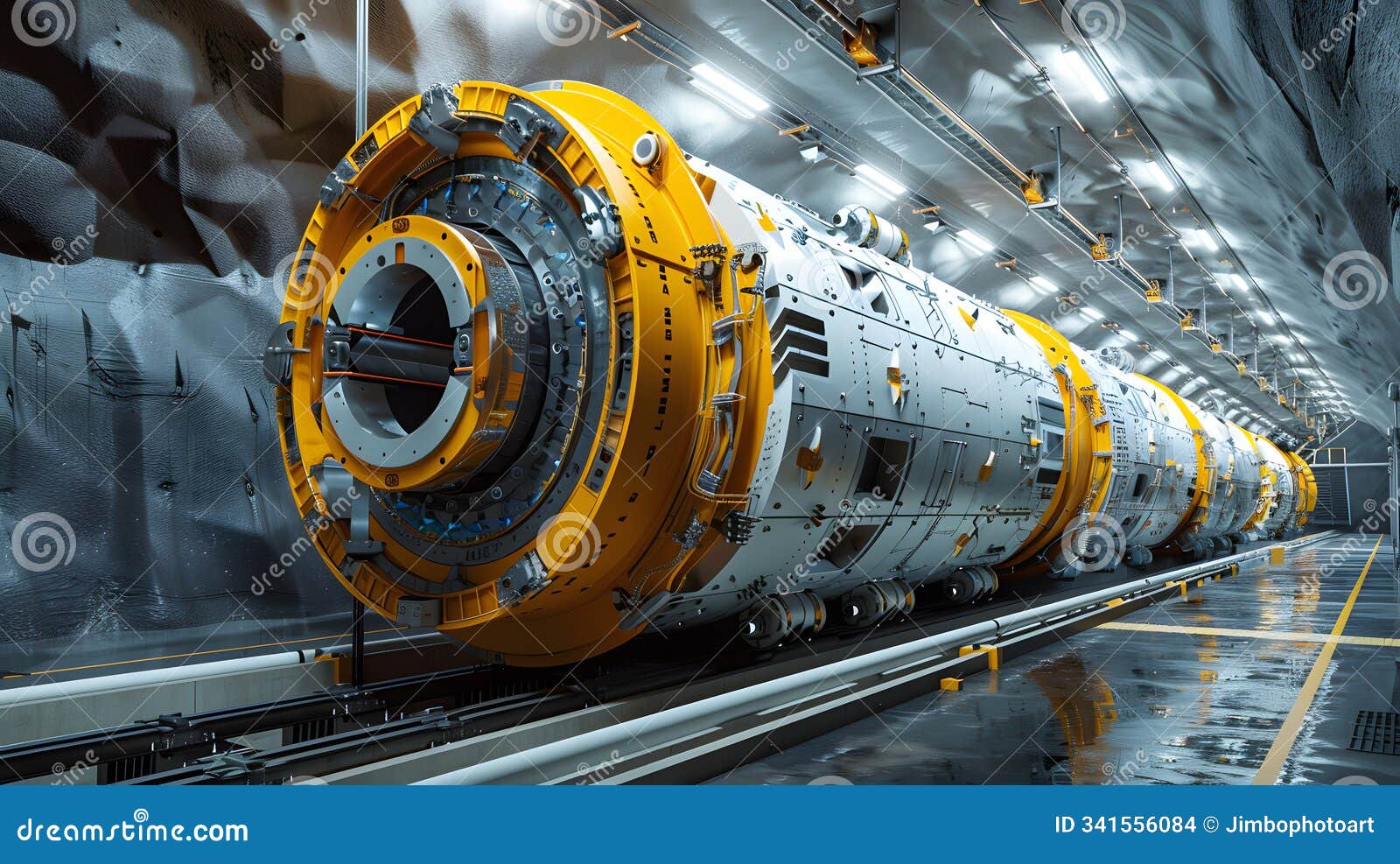 Autonomous Tunnel Boring Machines Stock Illustration - Illustration of ...