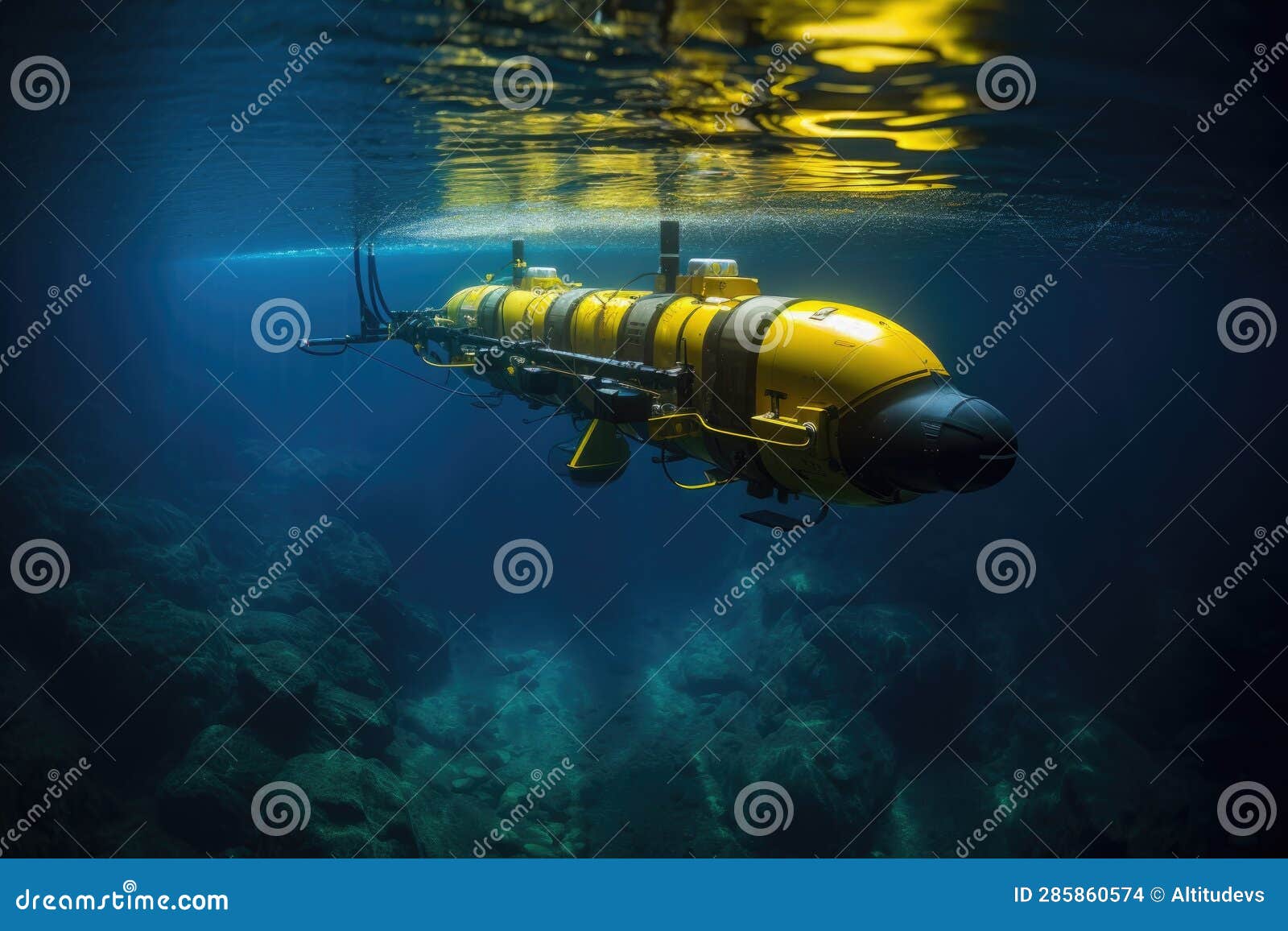 Autonomous Underwater Vehicle Auv in Motion Stock Photo - Image of ...