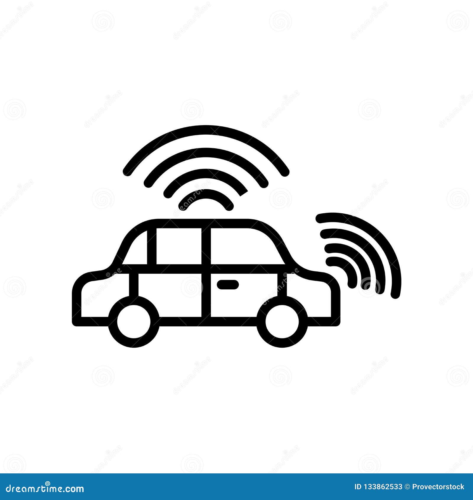 Autonomous Vehicle Icon Isolated on White Background Stock Vector ...