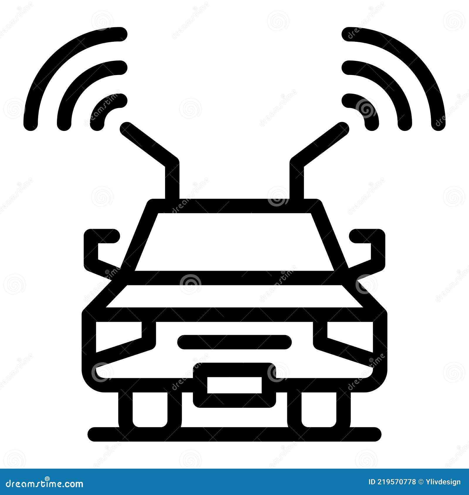 Autonomous Vehicle Icon, Outline Style Stock Vector - Illustration of ...