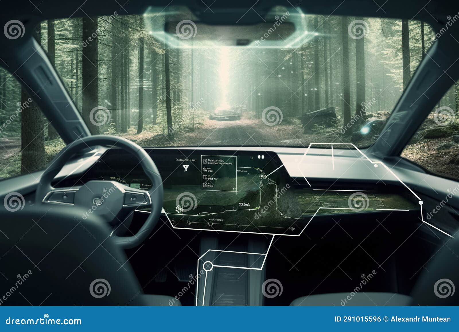 Autonomous Vehicle Interior Stock Photo - Image of self, robot: 291015596