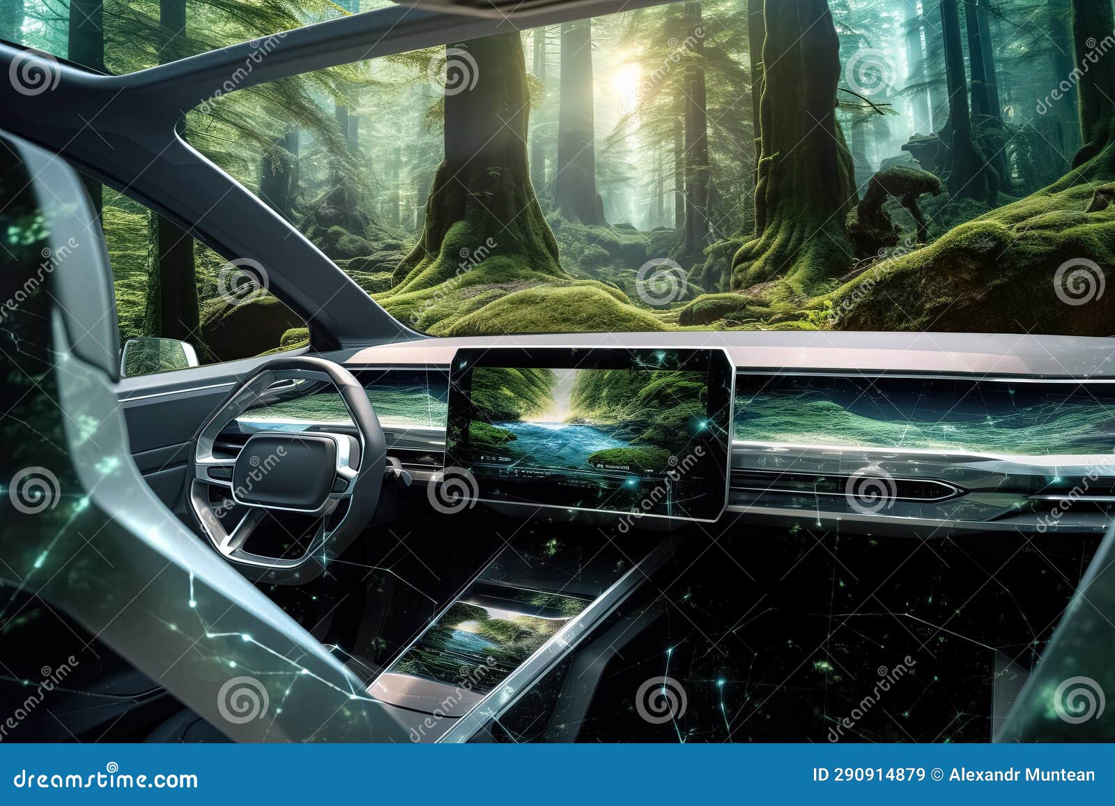 Autonomous Vehicle Interior. Stock Illustration - Illustration of ...