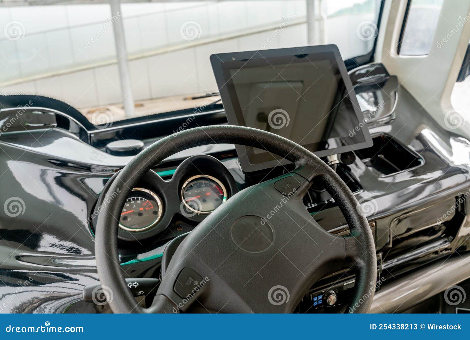 Autonomous Vehicle Interior with Touch Screen and Auto Navigation ...