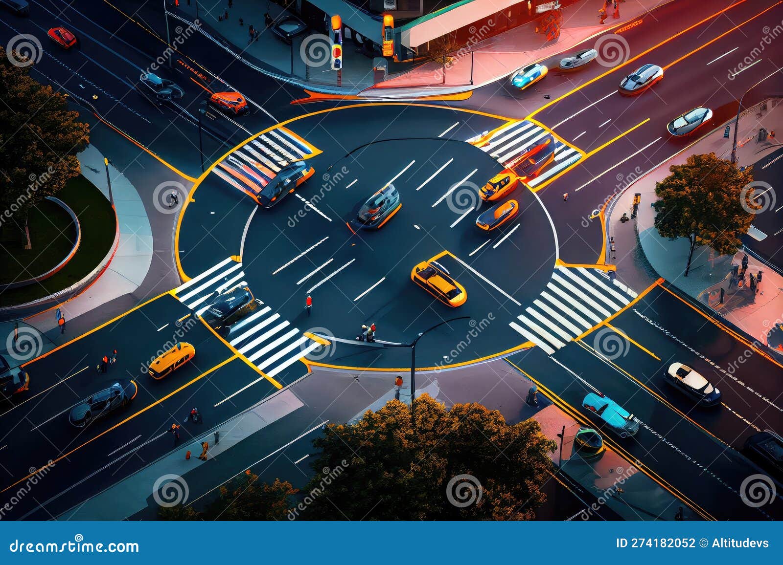 Autonomous Vehicle, Navigating Busy Intersection, with Traffic Lights ...