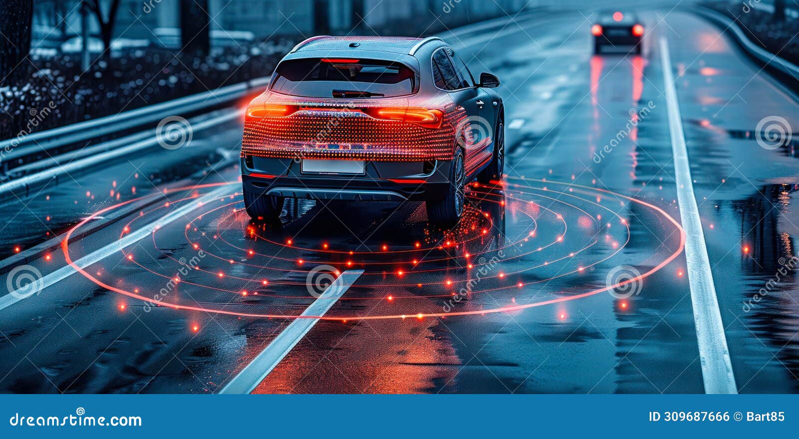 Autonomous Vehicle Technology and Smart Mobility Concept with a Car and ...