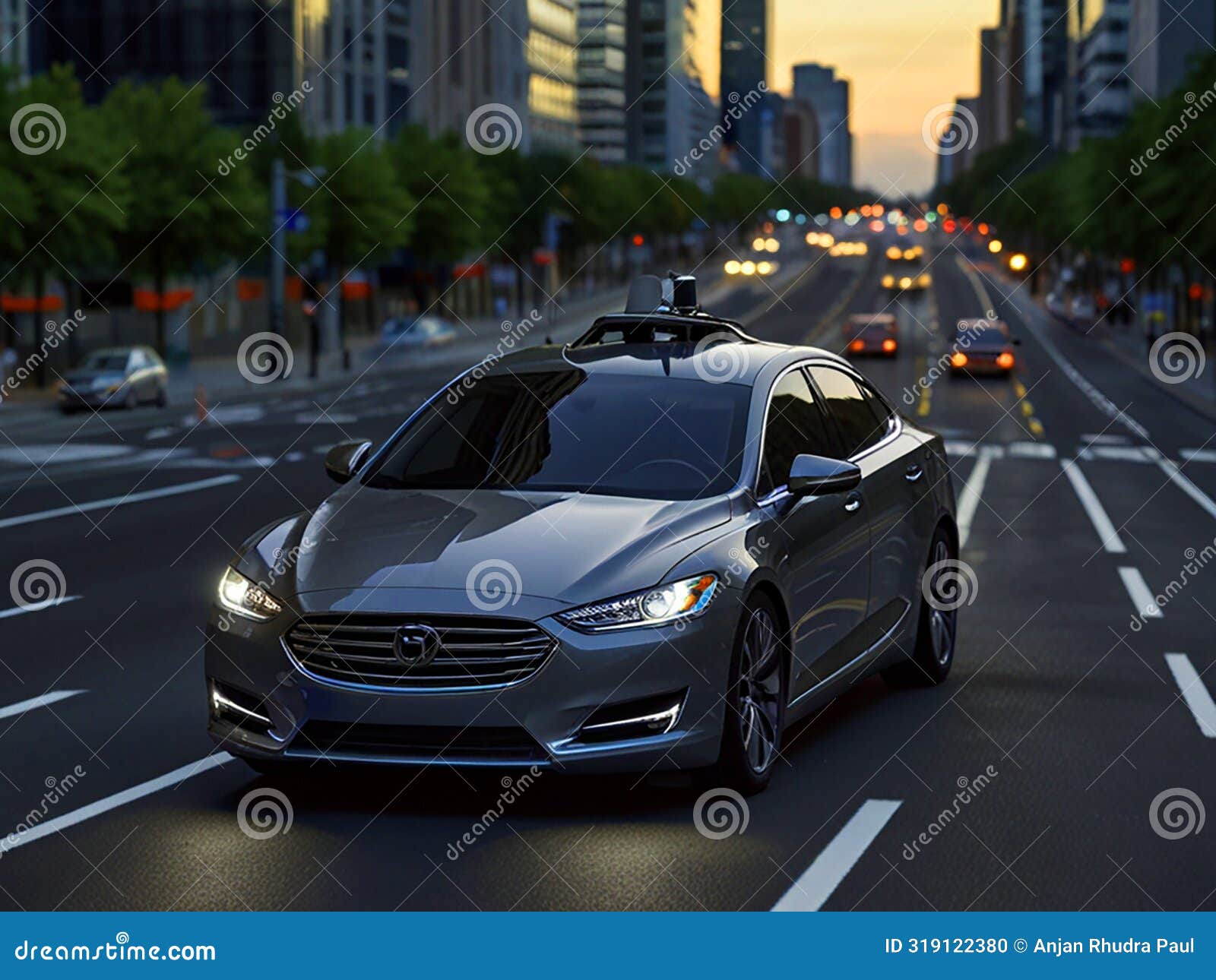 Autonomous Vehicle Technology in the Street Stock Photo - Image of self ...