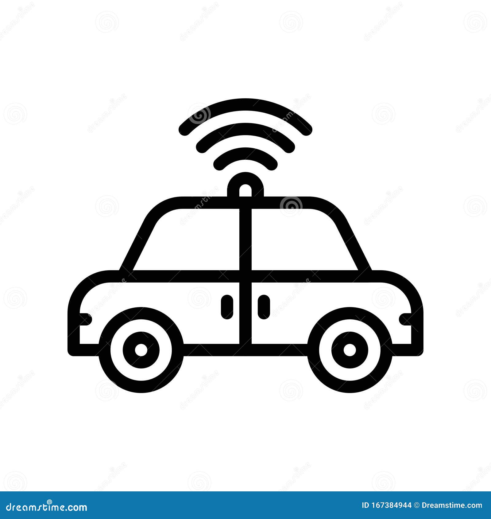 Autonomous Vehicle Vector, Future Technology Line Design Icon Stock ...