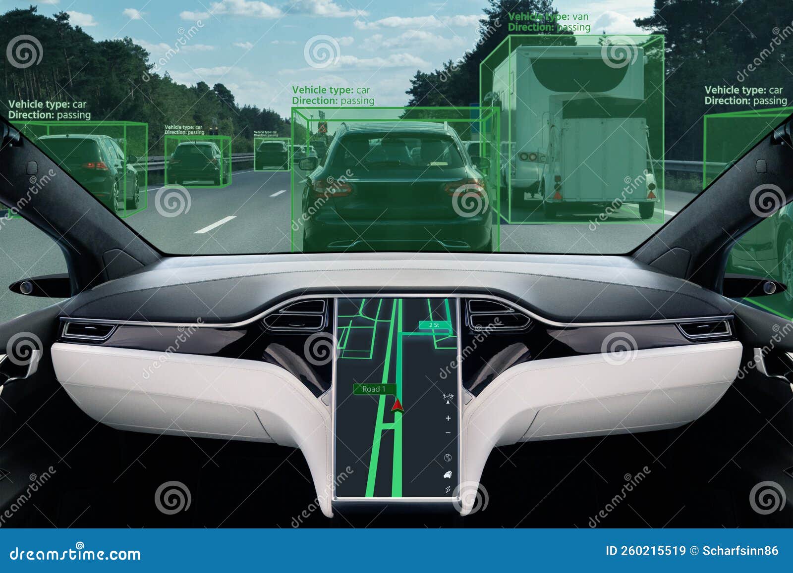 Autonomous vehicle vision stock image. Image of system - 260215519