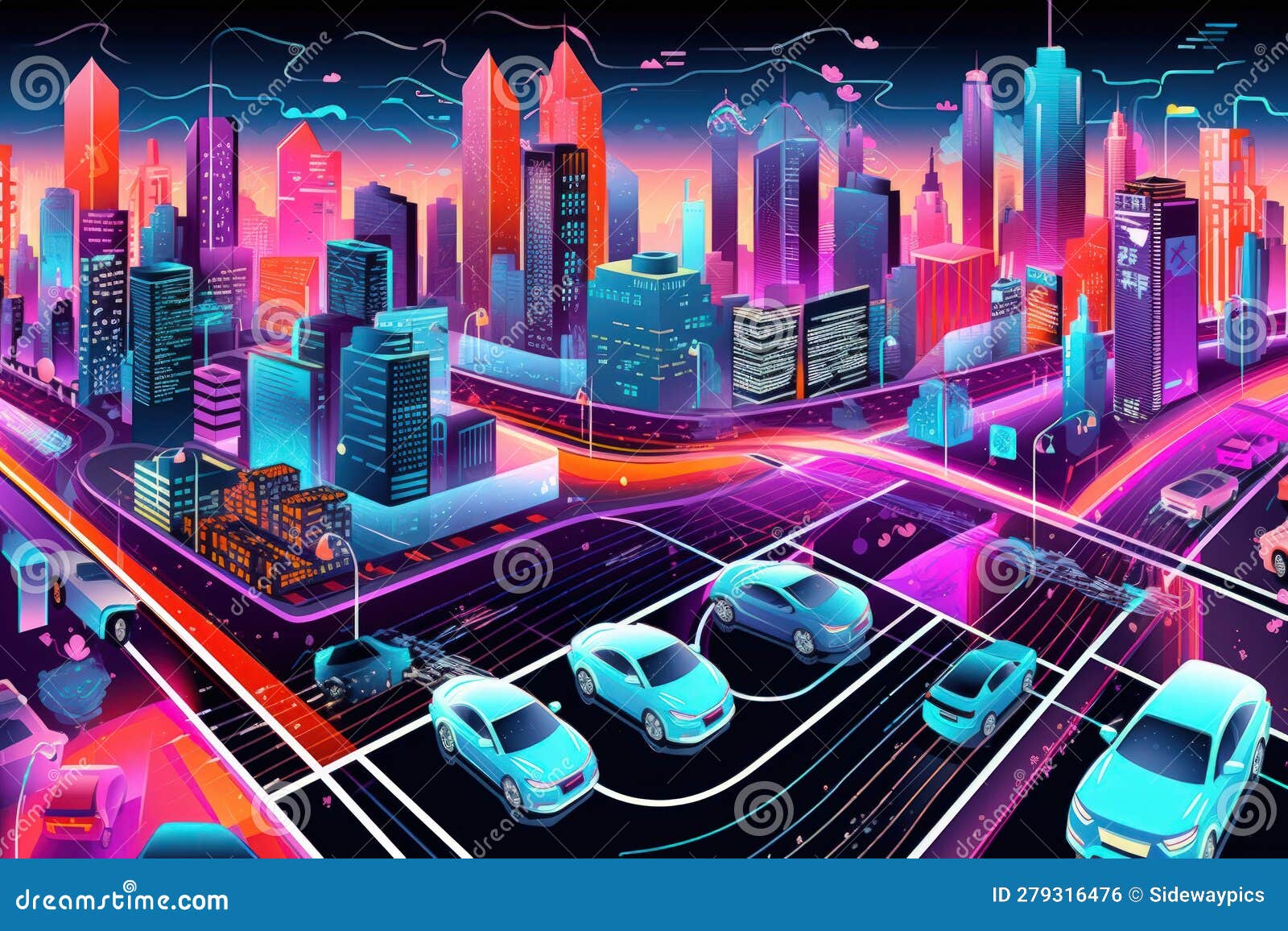 5G Autonomous Vehicles Isolated Cartoon Vector Illustrations ...