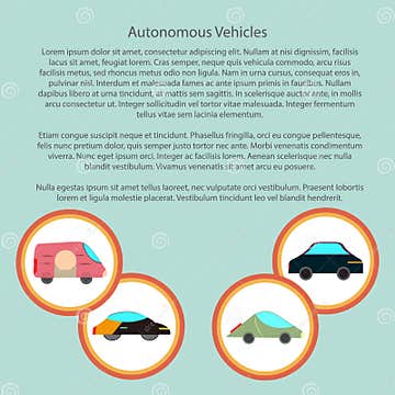 Autonomous Vehicles Infographic with in a Circle Stock Vector ...
