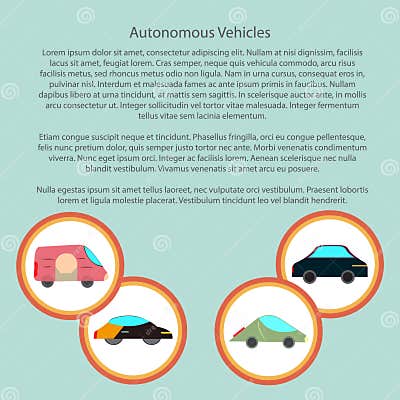 Autonomous Vehicles Infographic with in a Circle Stock Vector ...