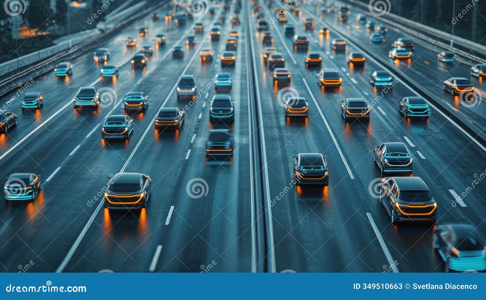Autonomous Vehicles Navigating Heavy Traffic, Seamless and Advanced ...