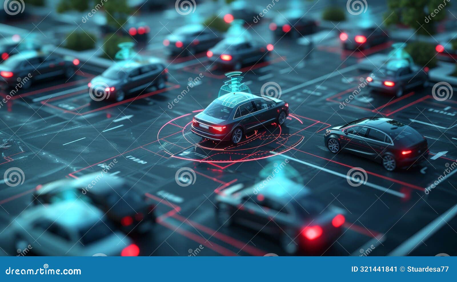 Autonomous Vehicles Navigating Smart City Intersections Stock Image ... Autonomous Vehicles Navigating Smart City Intersections Stock Image ...