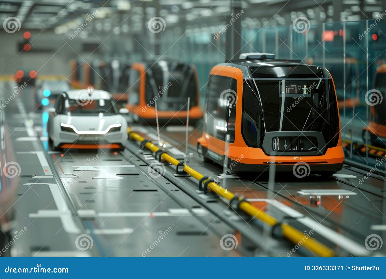 Autonomous Vehicles in a Testing Facility Simulating Various Traffic ...