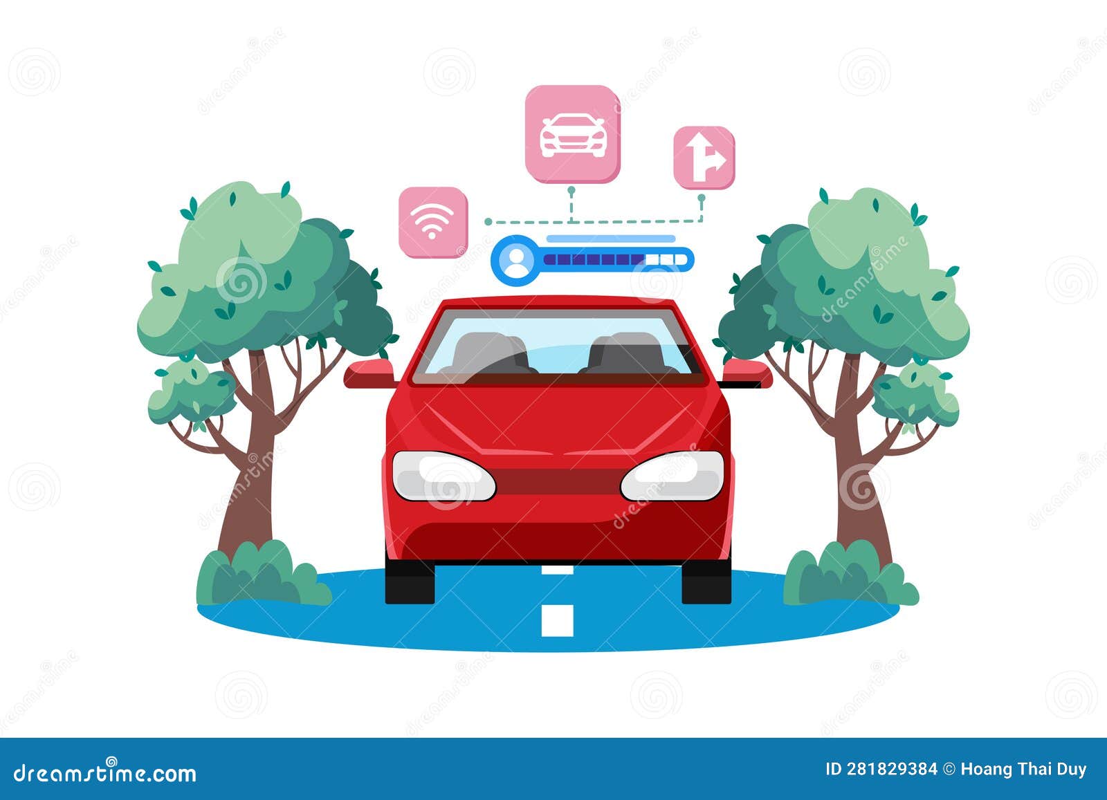 5G Autonomous Vehicles Isolated Cartoon Vector Illustrations ...