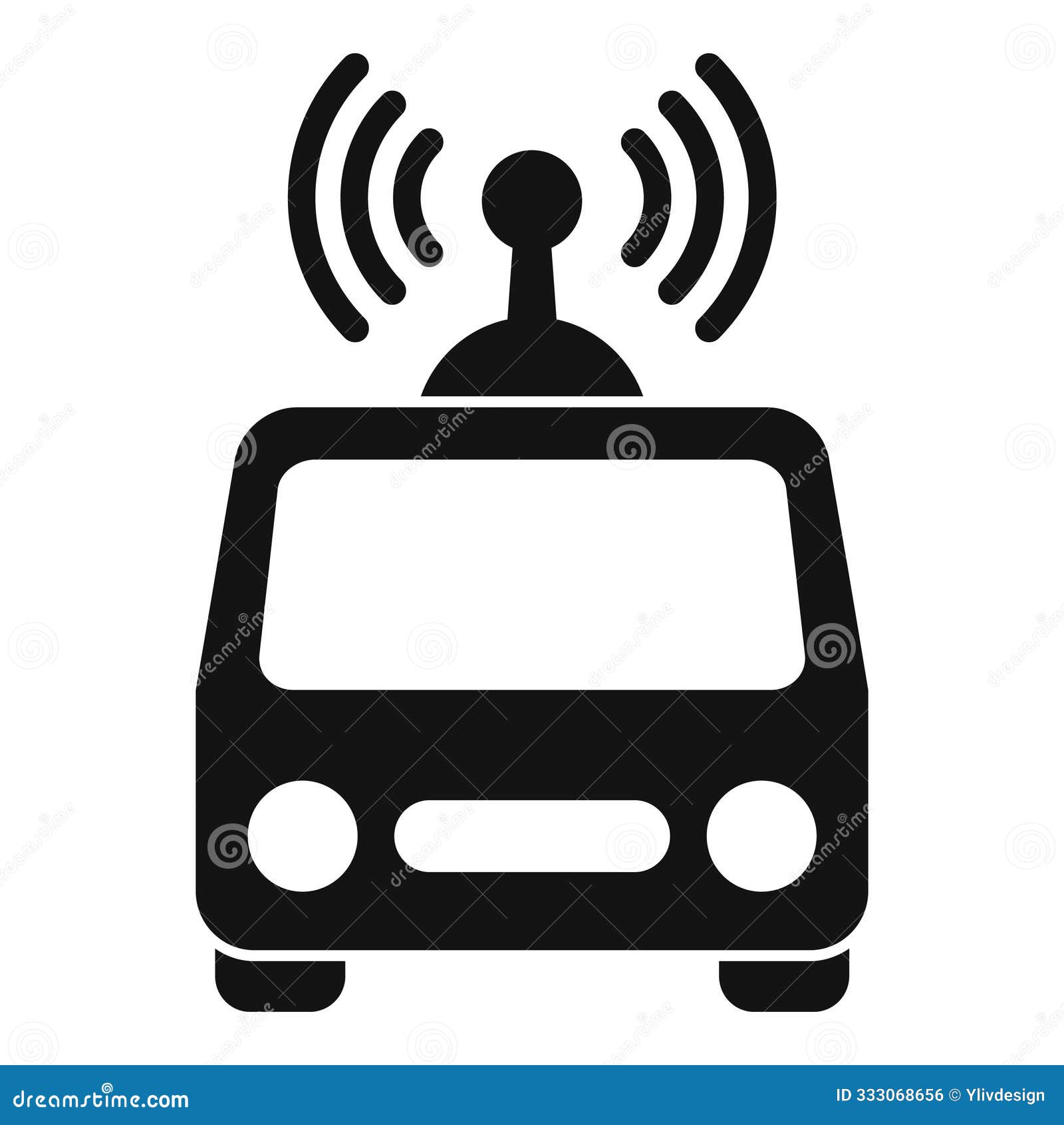 Autonomous Wireless Signal Receiving Self Driving Car Icon Stock ...