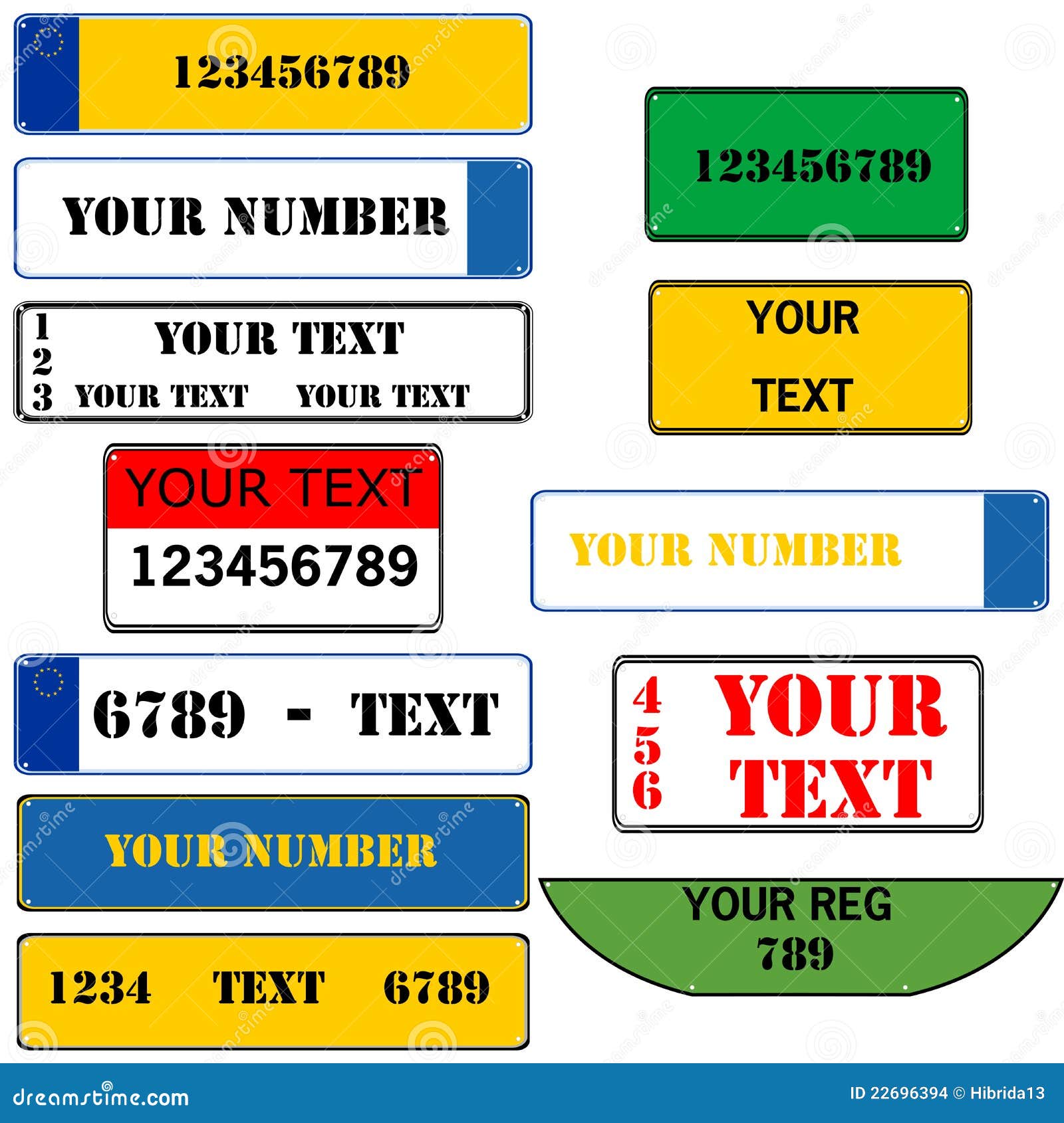 AutoNummernschilder vektor abbildung. Illustration von blatt - 22696394