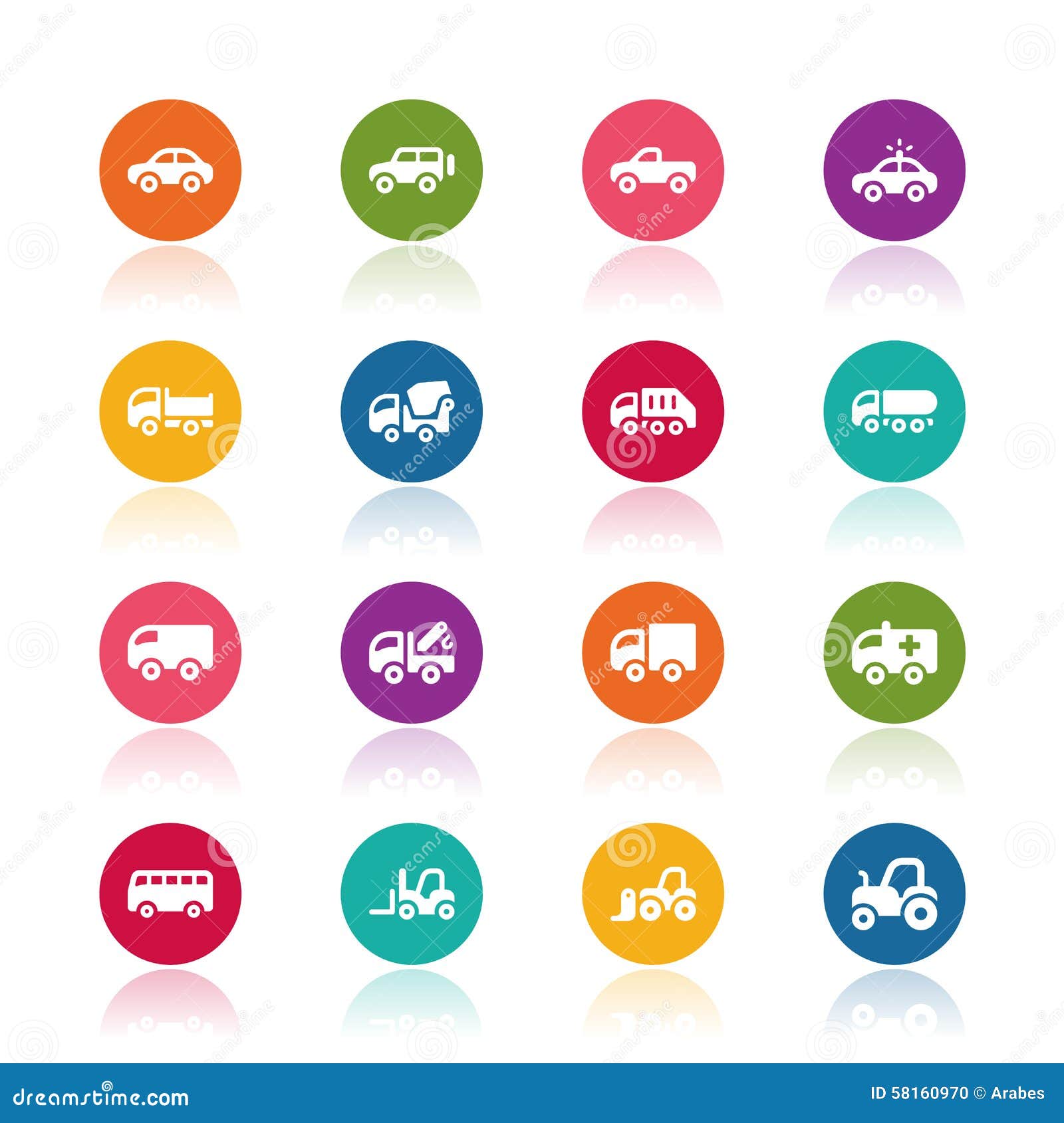 Autopictogrammen vector illustratie. Illustration of auto - 58160970