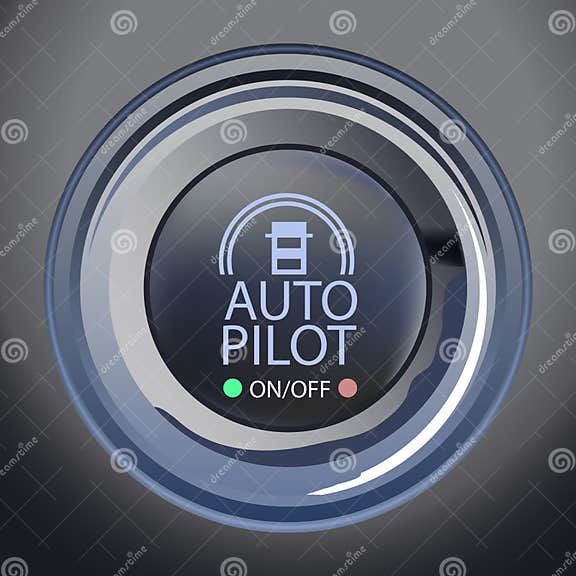 Autopilot Button Vector Illustration Stock Vector - Illustration of ...