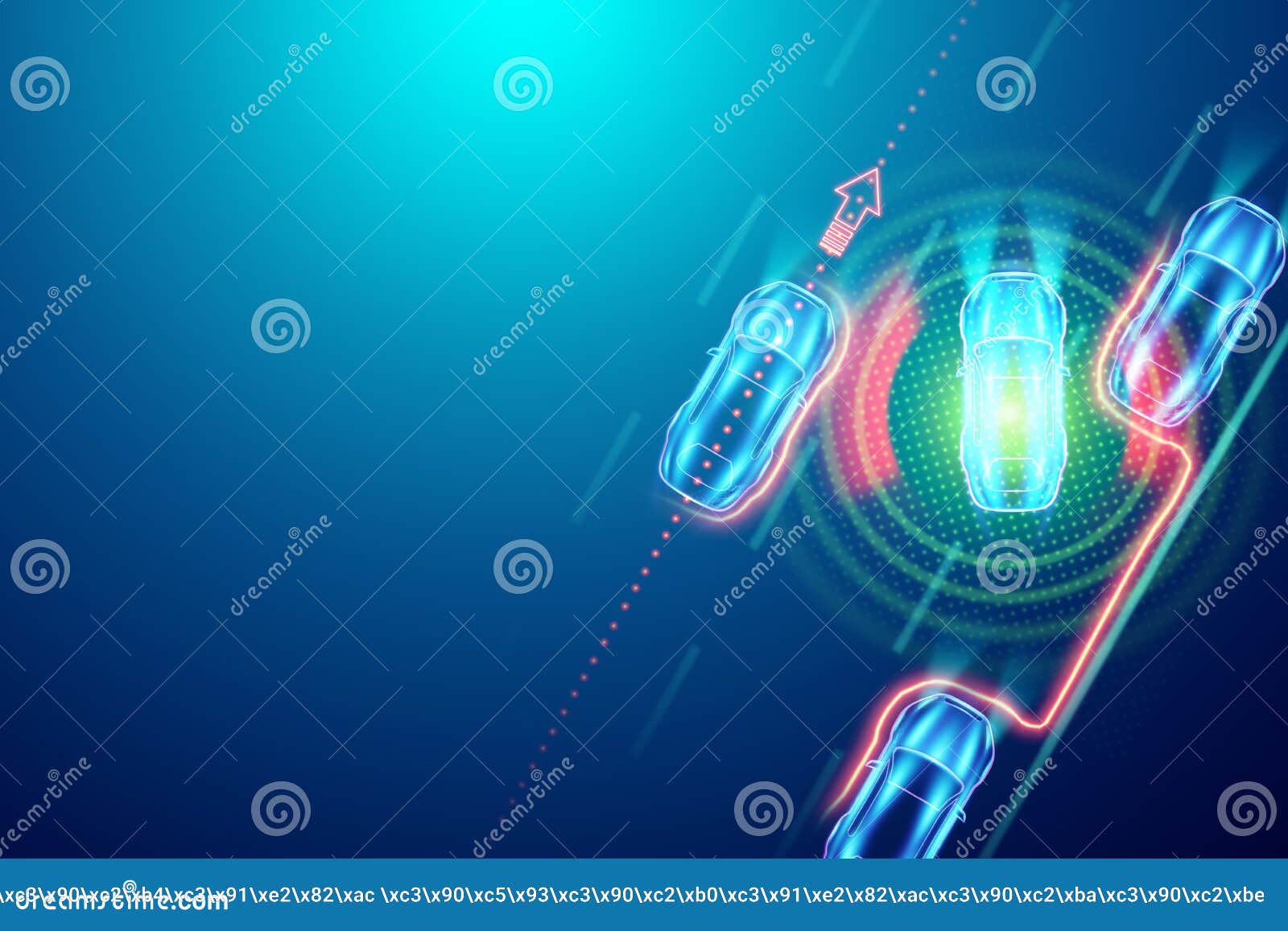 Autopilot, Car Top View Automatically Detects The Road And Obstacles ...