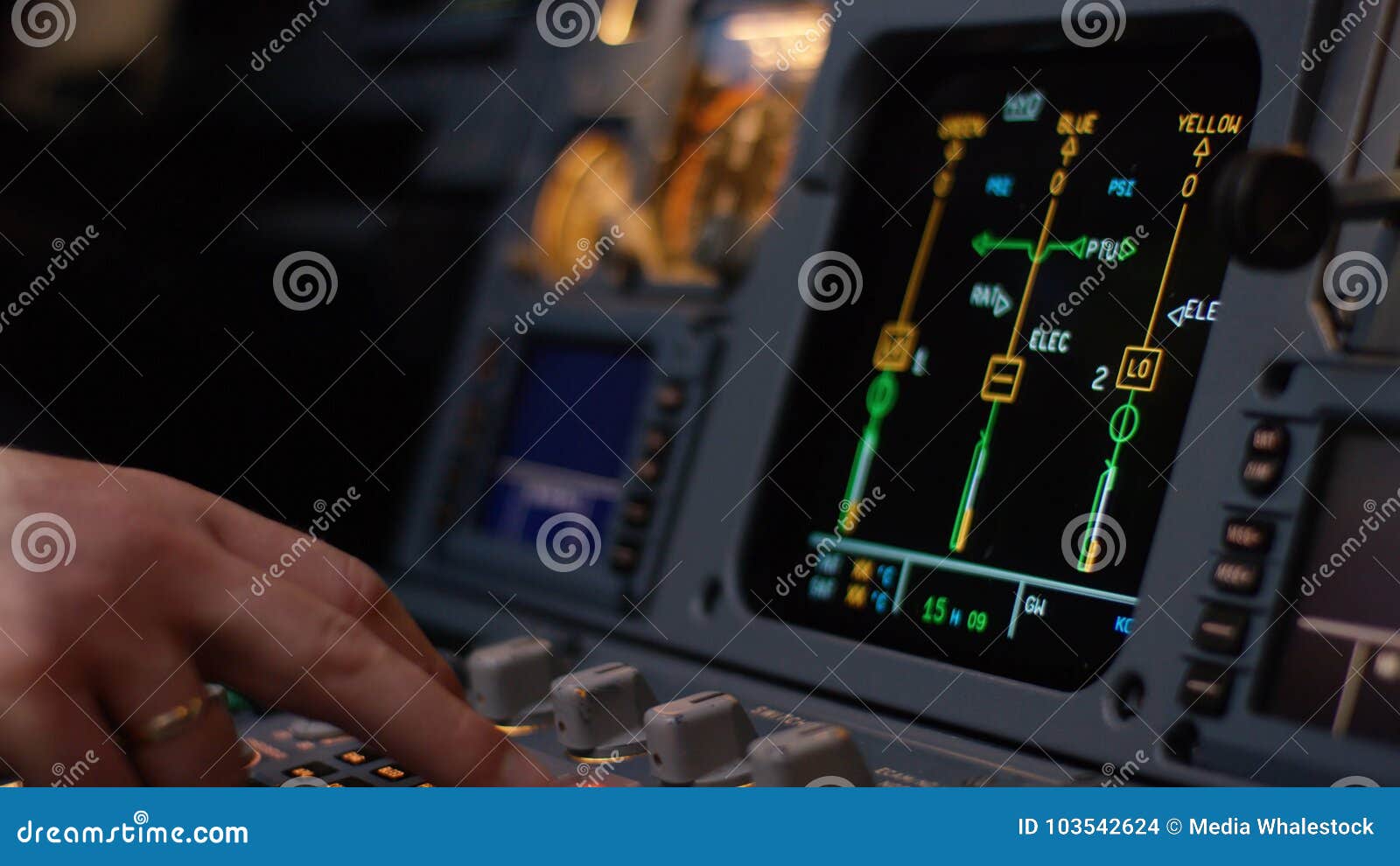 Autopilot Control Element of an Airliner. Panel of Switches on an ...