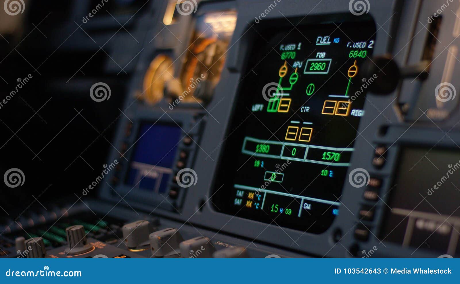 Autopilot Control Element Of An Airliner. Panel Of Switches On An ...