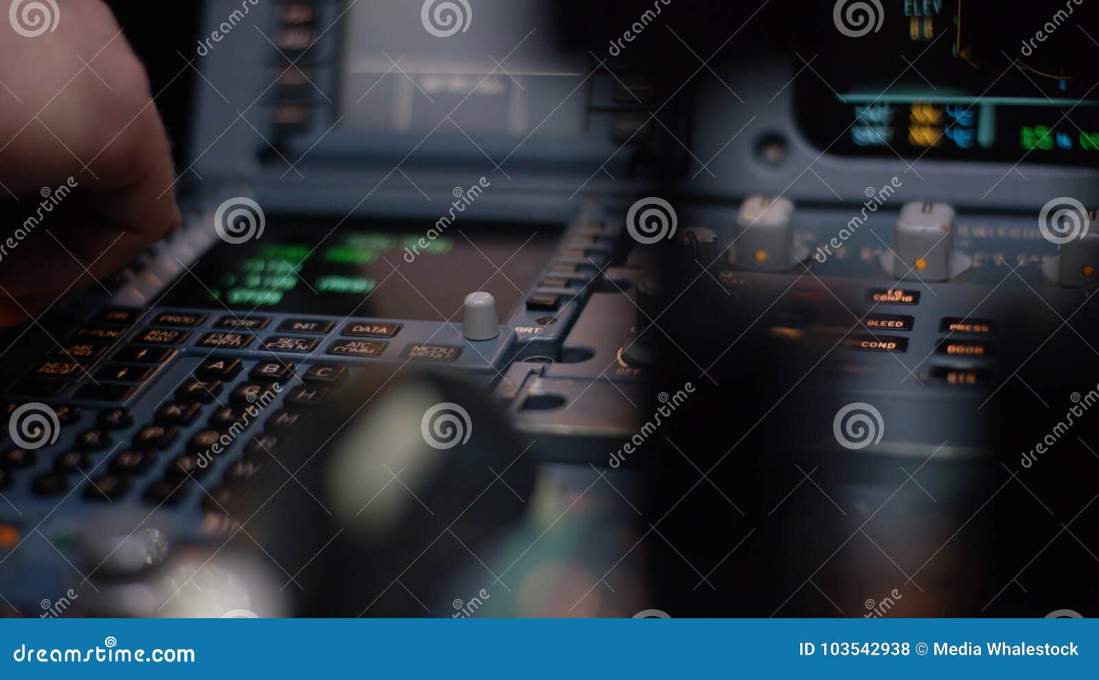 Autopilot Control Element Of An Airliner. Panel Of Switches On An ...