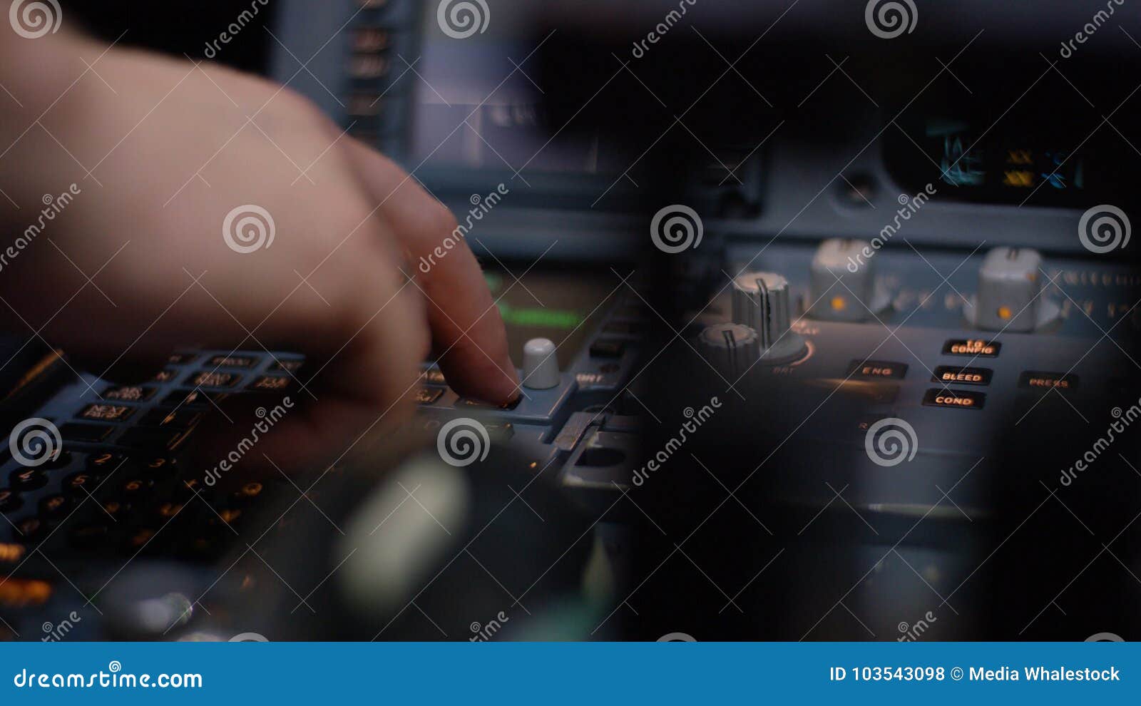 Autopilot Control Element of an Airliner. Panel of Switches on an ...